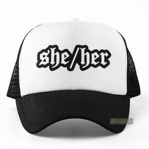 Accessories | Sheher Pronouns Gothic Foam Trucker Hat Mesh Snapback Cap ...